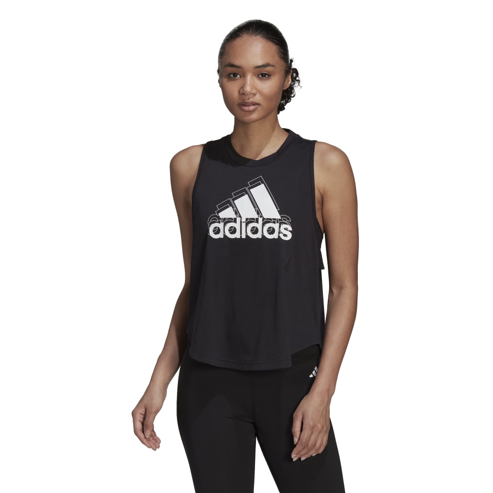 Adidas Womens Aeroready Made For Training Logo Graphic Raceback Tank ...