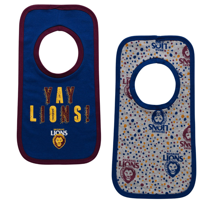 AFL Brisbane Lions Baby Bib 2 x Pack – PlayOn Sports and Toys